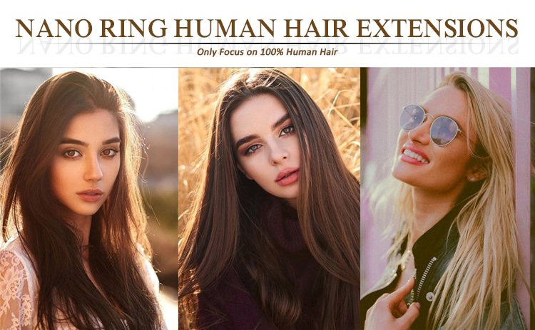 nano ring human hair extensions | straight nano ring tip hair | human hair